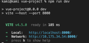 【Vue.js】viteを使ってのローカルサーバーの変更方法 localhost:5173? | kamiblog